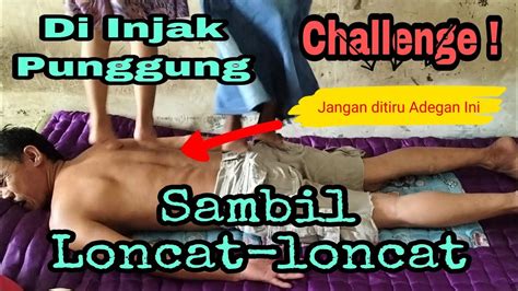 Challenge INJAK PUNGGUNG Dengan Cara Loncat - Jump On Back - YouTube