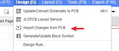 Update Pcb To Schematic Easyeda Pro User Guide