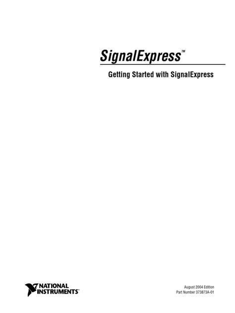 Signal Express Abbreviated Manual Pdf Distortion Computer Program