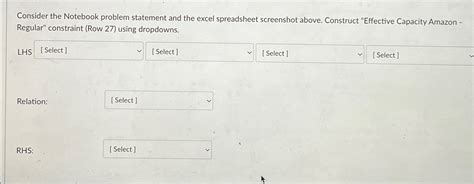 Solved Consider The Notebook Problem Statement And The Excel Chegg