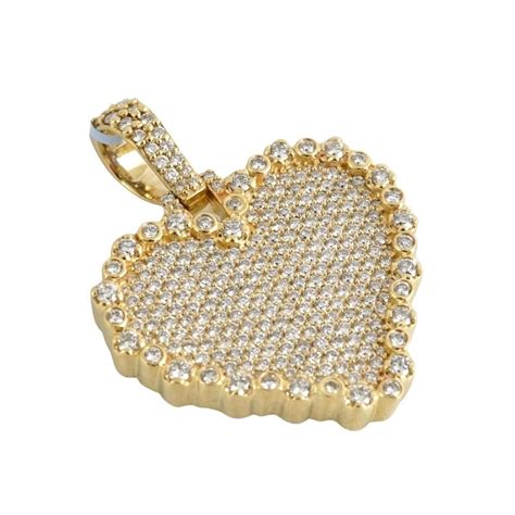 14k Gold Diamond Heart Pendant Grimal Jewelry Rolex Watches And Cuban
