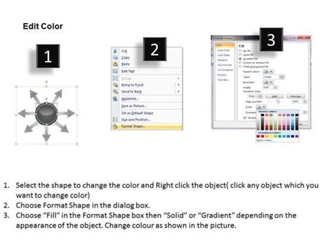 Arrow Stages Diverging Process Diagram Circular Flow PowerPoint Templates