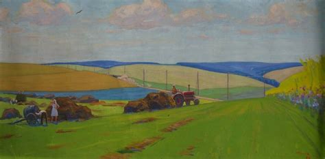Неизвестный художник Работа в поле 1961г Картины Краска Художник