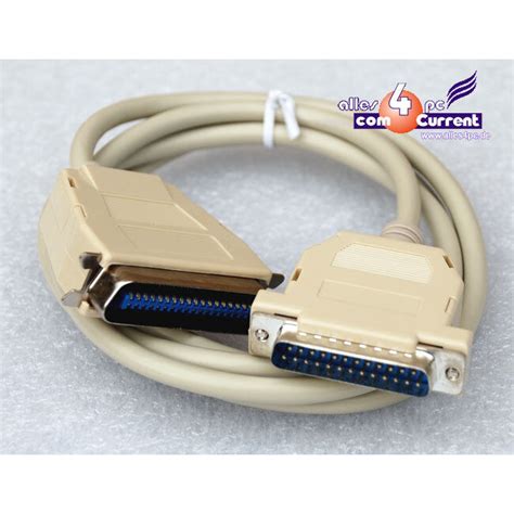 Lpt Parallel Printer Cable 18m 25 Pin Sub D Socket To 36 Pin