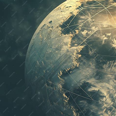 Abstract Geometric Representation Of Earths Surface Manifold Premium