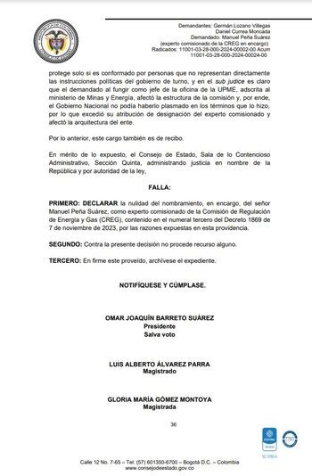 Consejo De Estado Anuló El Nombramiento De Manuel Peña Suárez Como