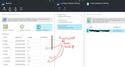 Sql Azure Backup Fails As Soon As I Add In The Database Stack Overflow
