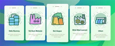 Factory Industrial Onboarding Icons Set Vector 10154919 Vector Art At