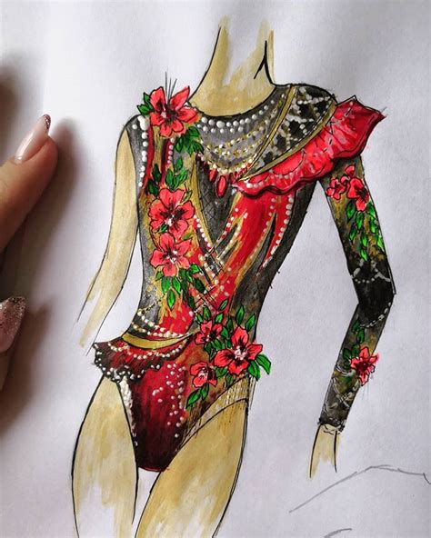 Эскиз купальника для художественной гимнастики на заказ для прекрасной вост… Figure Skating