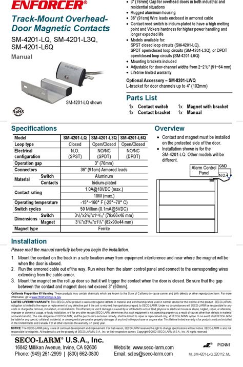 Enforcer Sm 4201 Lq Manual Pdf Download Manualslib