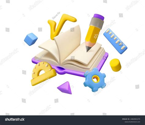 Mathematics Class Vector 3d Icon Back Stock Vector Royalty Free