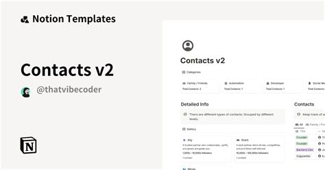 Contacts V2 Template Notion Marketplace