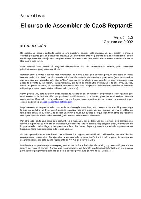 Instrucciones De Programación En Ensamblador Monografías Ensayos De Matemáticas Docsity