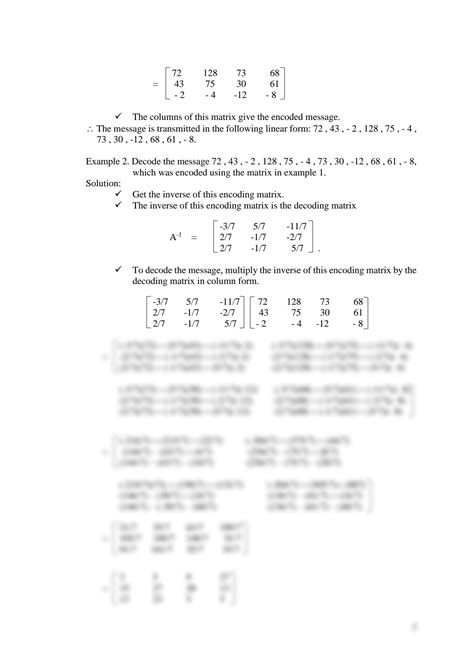 SOLUTION Applications Of Inverse Of A Matrix To Cryptography Linear Algebra Studypool