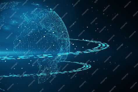 Premium Photo Telecommunication And Global Network Concept With Digital Earth Planet And Two