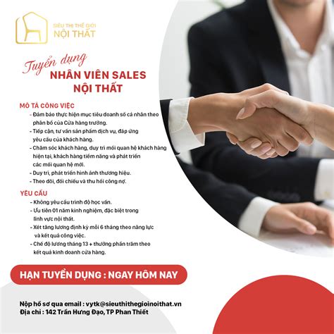 TUYỂN DỤNG NHÂN VIÊN SALES NỘI THẤT