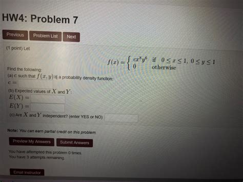 Solved Hw4 Problem 7 Previous Problem List Next 1 Point