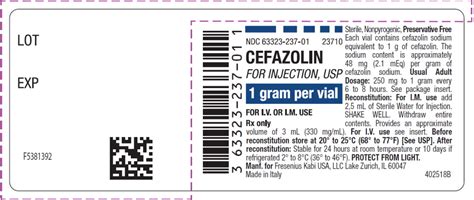 Cefazolin Injection Package Insert