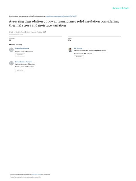 Assessing Degradation Of Power Transformer Solid Insulation Considering Thermal Stress And
