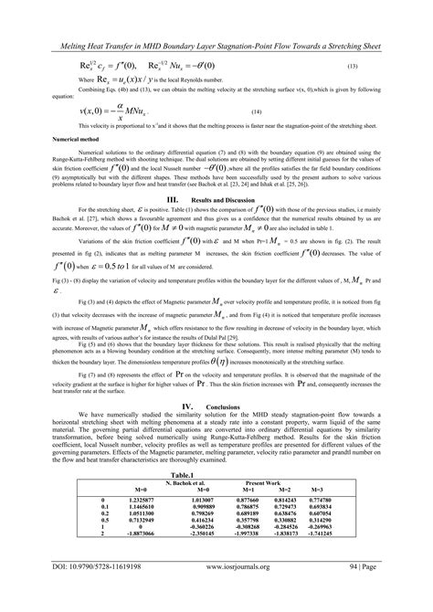 Melting Heat Transfer In Mhd Boundary Layer Stagnation Point Flow