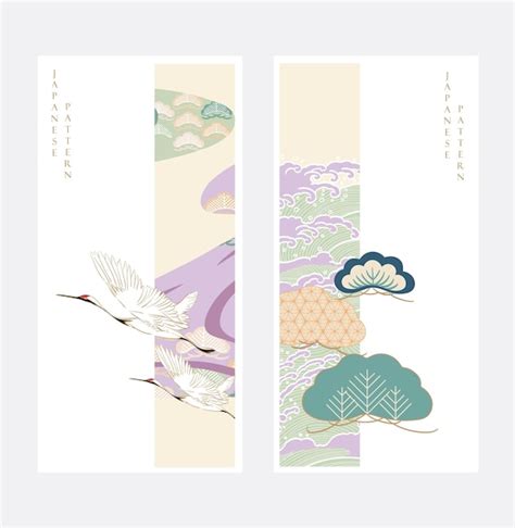 Premium Vector Japanese Background With Hand Drawn Bonsai Tree Decorations In Vintage Style