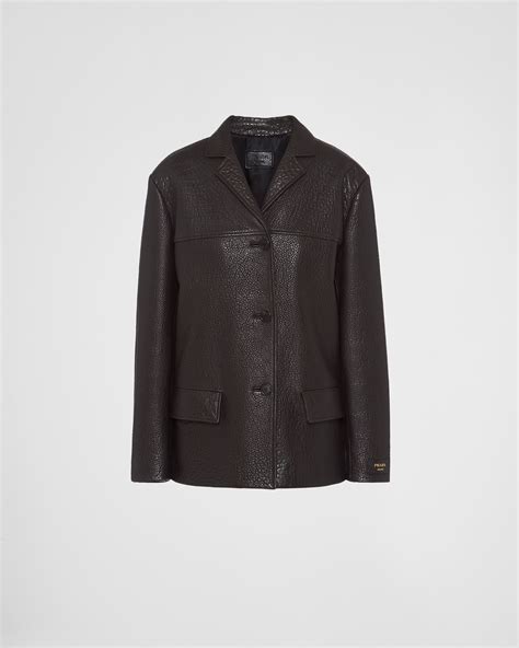 咖啡棕 软羊革外套 Prada