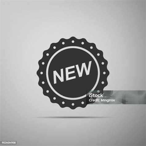레이블 새 서명 아이콘은 회색 배경에 고립입니다 평면 디자인입니다 벡터 일러스트 레이 션 계절에 대한 스톡 벡터 아트 및 기타 이미지 Istock