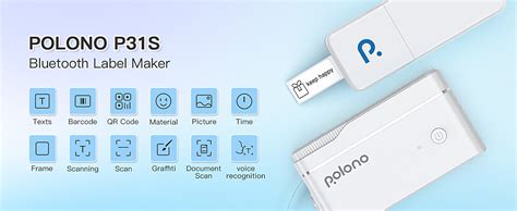 Polono P31s Label Maker Machine With Tape Portable Bluetooth Label Pr