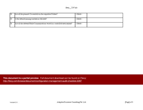 Configuration Management Audit Checklist Excel Slideshow View
