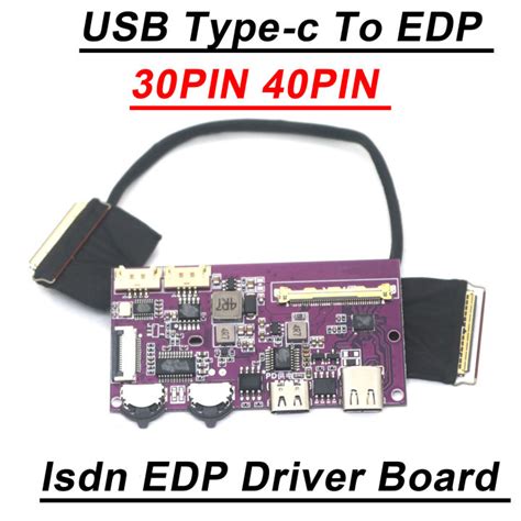 30pin 40pin Usb Type C To Edp Driver Board Lcd Projection Screen Conversion 2k 4k 60hz Portable