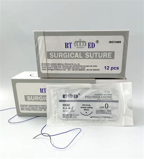 Sterile Polydioxanone Pdo Surgical Sutures With Needle 20 Sterile