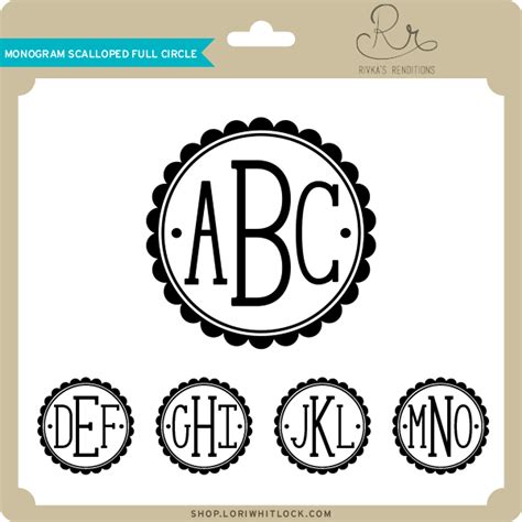 Monogram Scalloped Circle Font Lori Whitlocks Svg Shop