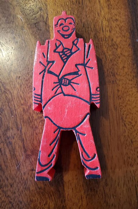 Vintage 1980s Bill Ding Figure Wooden Grab Bag Etsy