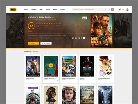 imdb design concept simple web design concept design homepage design