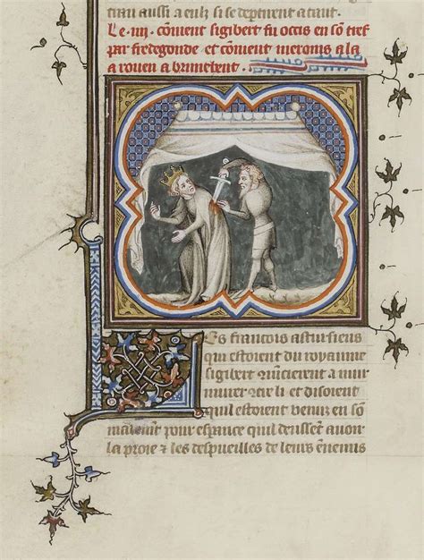 Merovingi Sigebert Illuminated Manuscript Gandes Chroniques De France Bnf Fr 2813 Picryl