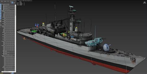 Artstation Amazon Class Type 21 Frigate Game Assets