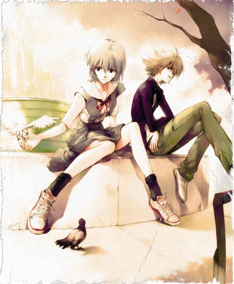 Safebooru 1girl Absurdres Ayanami Rei Bench Bird Highres Nagisa