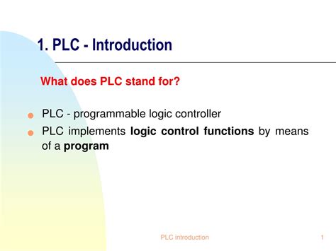 PPT PLC Introduction PowerPoint Presentation Free Download ID