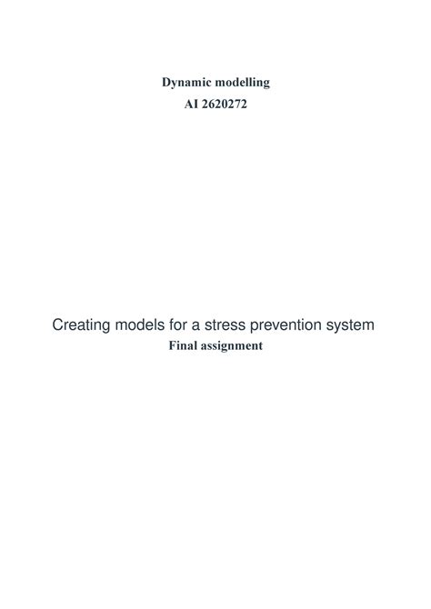 System Dynamic Modelling Dynamic Modelling Ai 2620272 Creati Ng