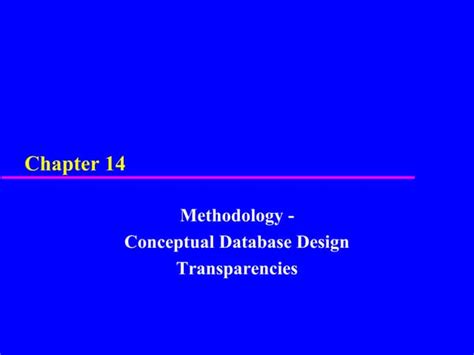 methodology conceptual database design transparencies pptx