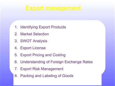 Export Management Ppt