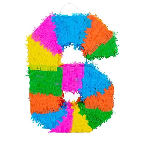 Number 6 Standard Pinata 50cm Partyrama