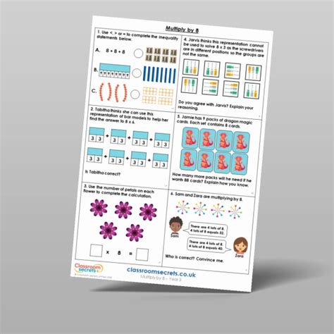 Year 3 Multiply By 8 Mixed Activity Resource Classroom Secrets