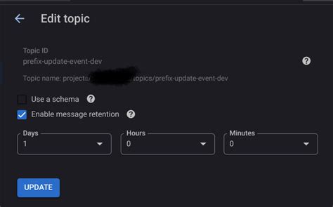 Go Google Pub Sub Set Enable Message Retention On Topic