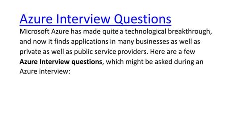 Azure Interview Questions Slidespptx