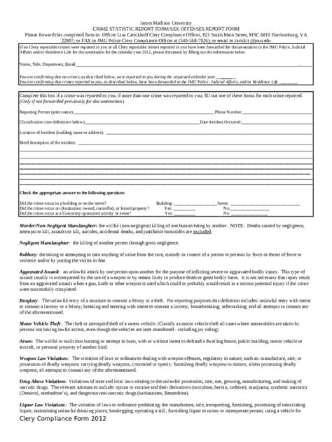 Crime Statistic Report Sex Offenses Doc Template Pdffiller