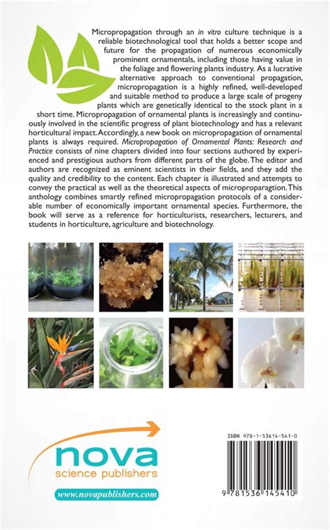 micropropagation of ornamental plants research and practice nova