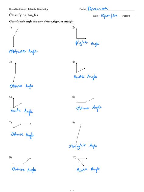 2 Classifying Angles Pdf Angle Triangle Geometry