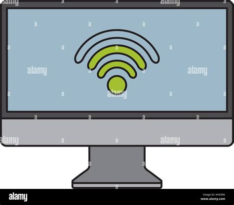 Monitor Computer Wifi Connection Screen Device Stock Vector Image Art Alamy