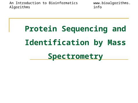Ppt An Introduction To Bioinformatics